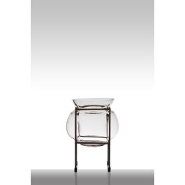 Verre à bougie NELSON, boule/rond, transparent, 19x19x26cm